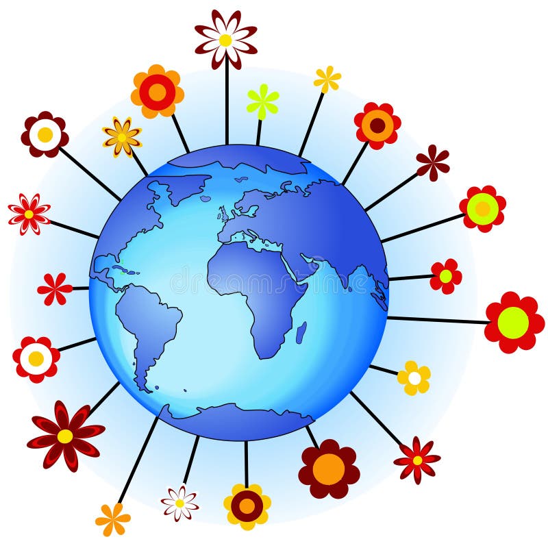 Earth & Flowers stock illustration. Illustration of asia - 2815183