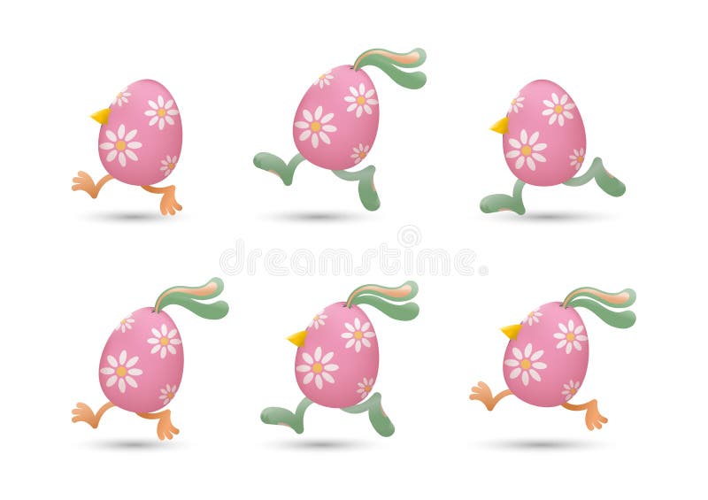 Flower easter eggs run set stock vector. Illustration of cartoon ...