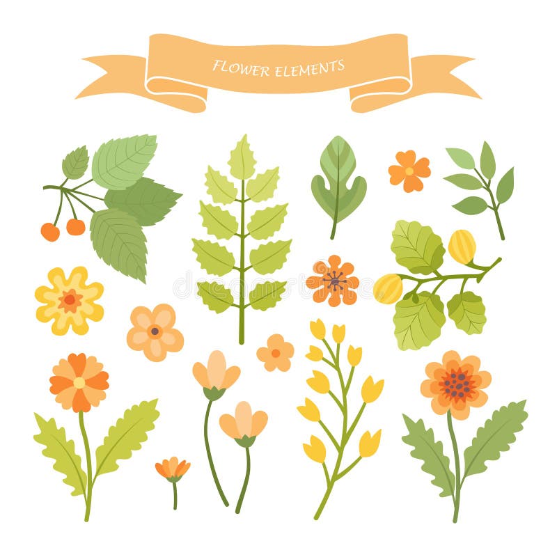 Flower elements. stock vector. Illustration of abstract - 97830457