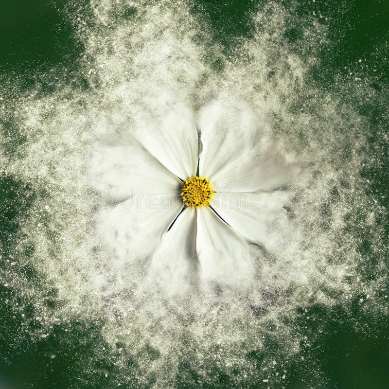 Flower Exploding into Particles Stock Image - Image of powder ...