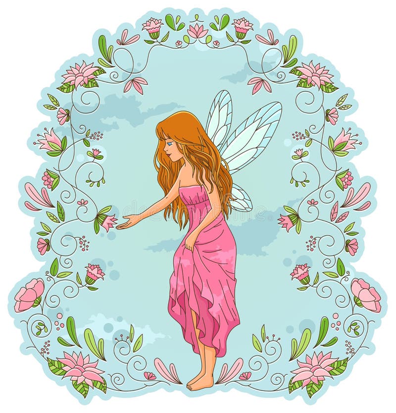 Cartoon fairy stock vector. Illustration of little, pink - 26307271