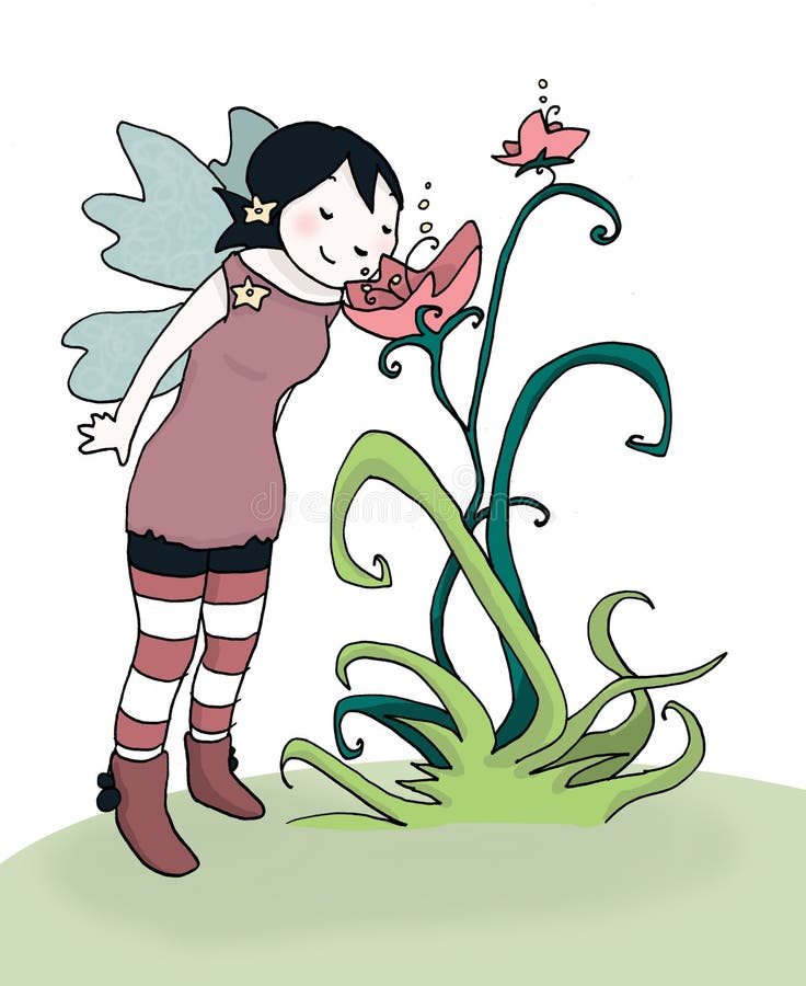 Flower fairy stock illustration. Illustration of smells - 8921765