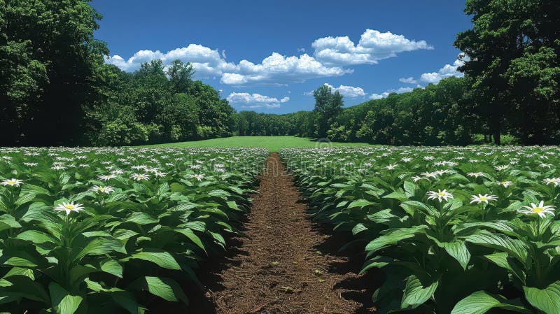 Flower Field Path stock photo. Image of meadow, foliage - 387907158