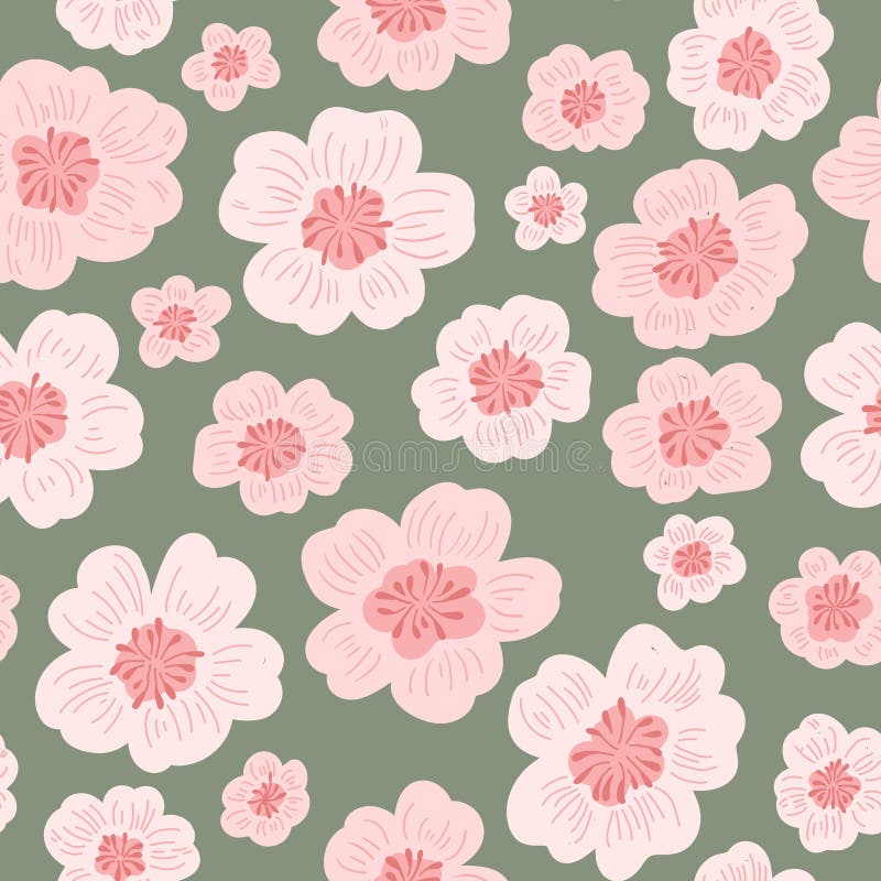Flower Field Pattern. Flower Power. Hippie Pattern of the Sixties Stock ...