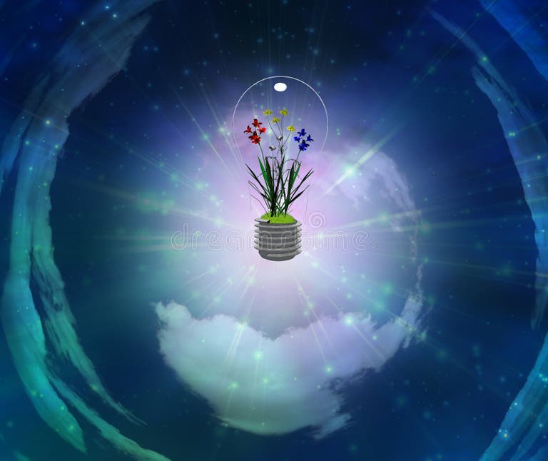 Flower filled bulb stock illustration. Illustration of illuminate - 9851423