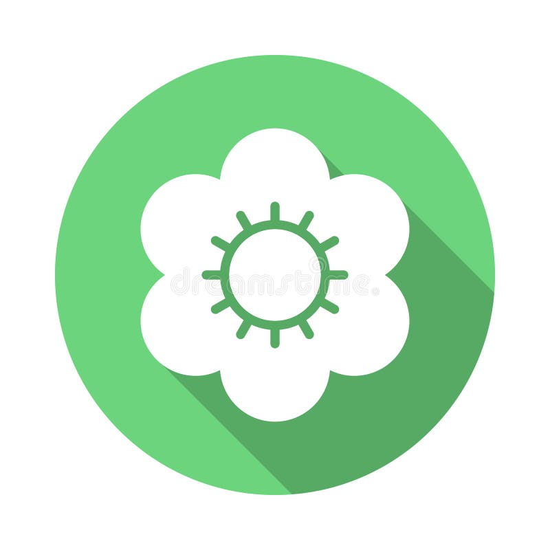 Flower Circular Line Icon. Round Sign. Flat Style Vector Symbol. Stock ...