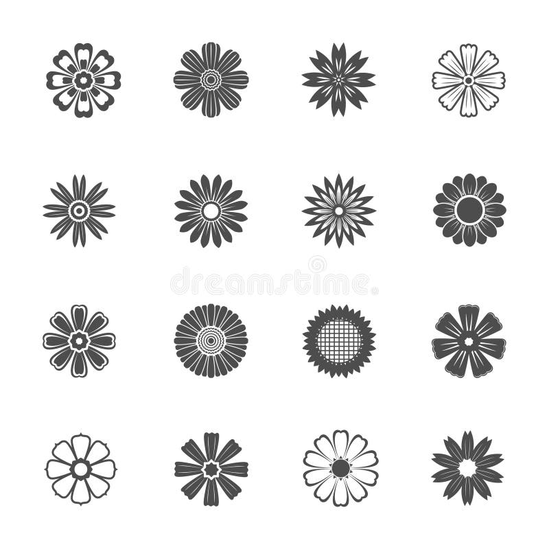 Flower flat pattern Icons stock vector. Illustration of abstract ...
