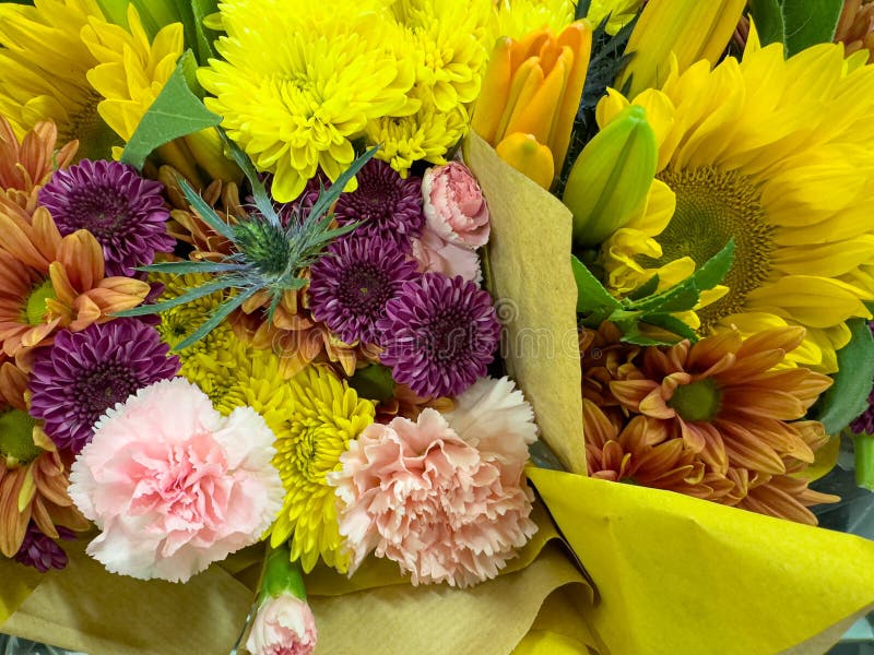 Flower Floral Arrangement Shot from Above Stock Image - Image of fresh ...