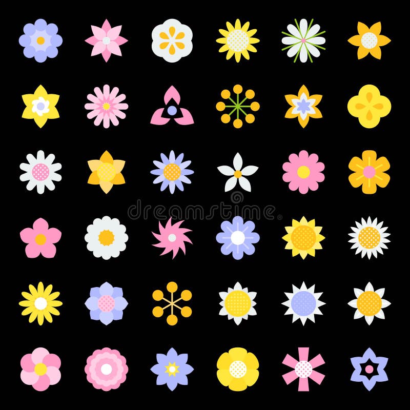 Flower and Floral Logo Icon Isolated Vector, Flat Design Stock Vector ... Flower and Floral Logo Icon Isolated Vector, Flat Design Stock Vector ...