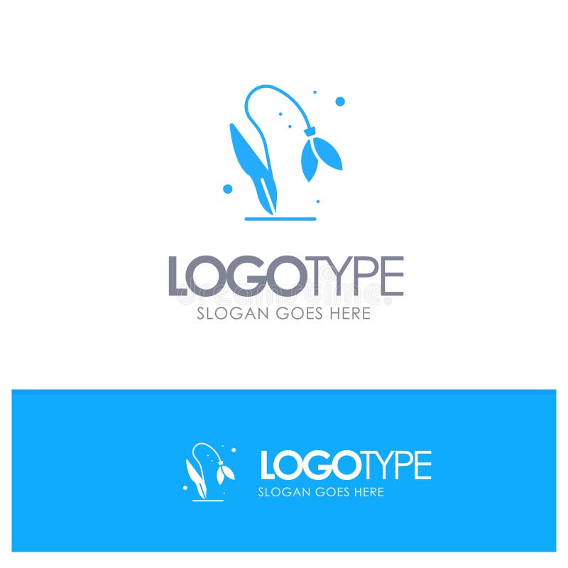 Flower, Floral, Nature, Spring Blue Solid Logo with Place for Tagline ...