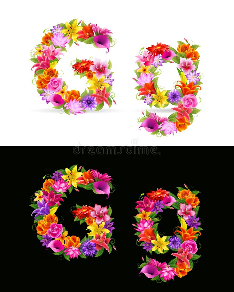 Flower Font Concept Stock Illustrations – 104,551 Flower Font Concept ...