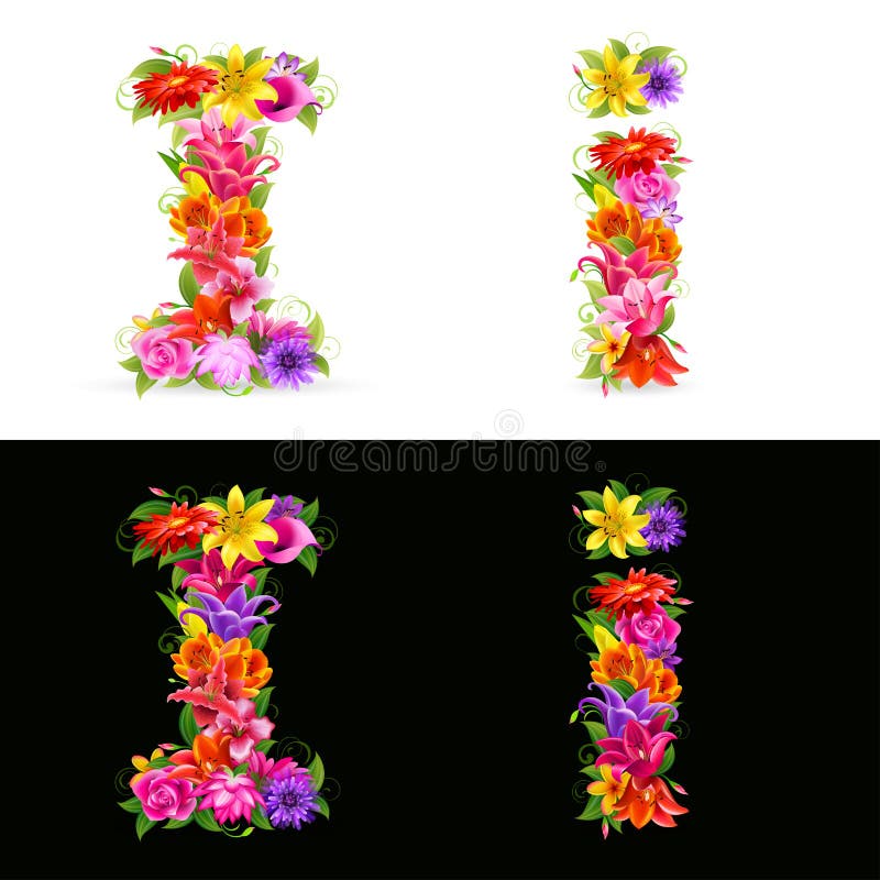 Flower font stock vector. Illustration of alphabet, nature - 18099932