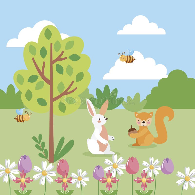 Flower forest vector stock vector. Illustration of nature - 260590418