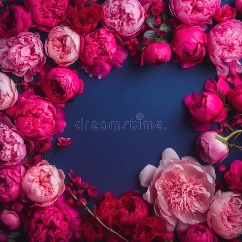 Flower Frame. Abstract Floral Background in Trendy Color Background ...