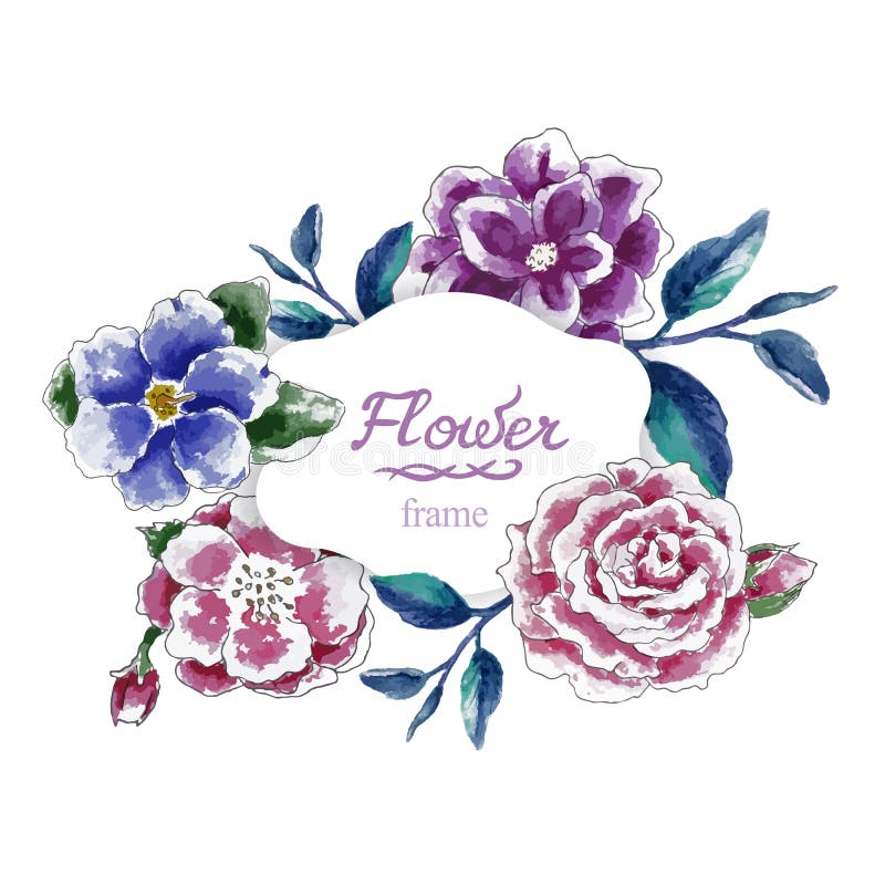 Flower Frame Background Hand Draw Background Flowers Stock Vector ...