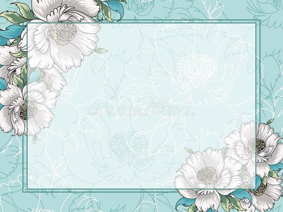 Flower Frame, Background with Several Blooming White Peonies, Floral ...