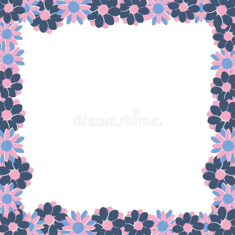 Flower Frame. Border from Flowers Stock Vector - Illustration of ...