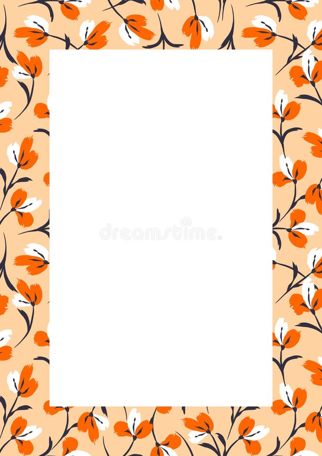 Flower Frame Border Size A4, Format A4. Floral Pattern. Cute Floral ...