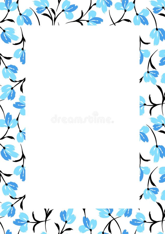 Flower Frame Border Size A4, Format A4. Floral Pattern. Cute Floral ...