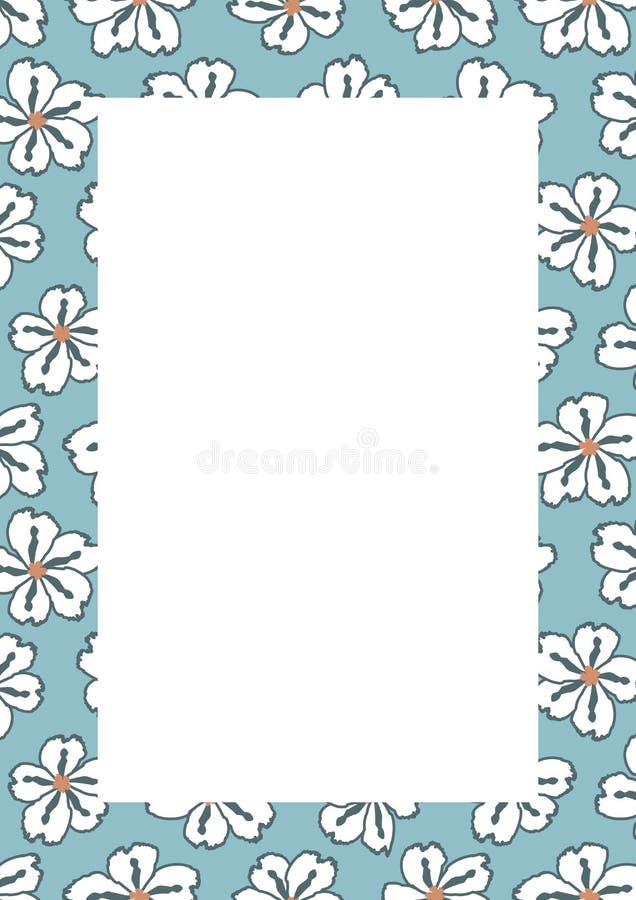 Flower Frame Border Size A4, Format A4. Floral Pattern. Cute Floral ...