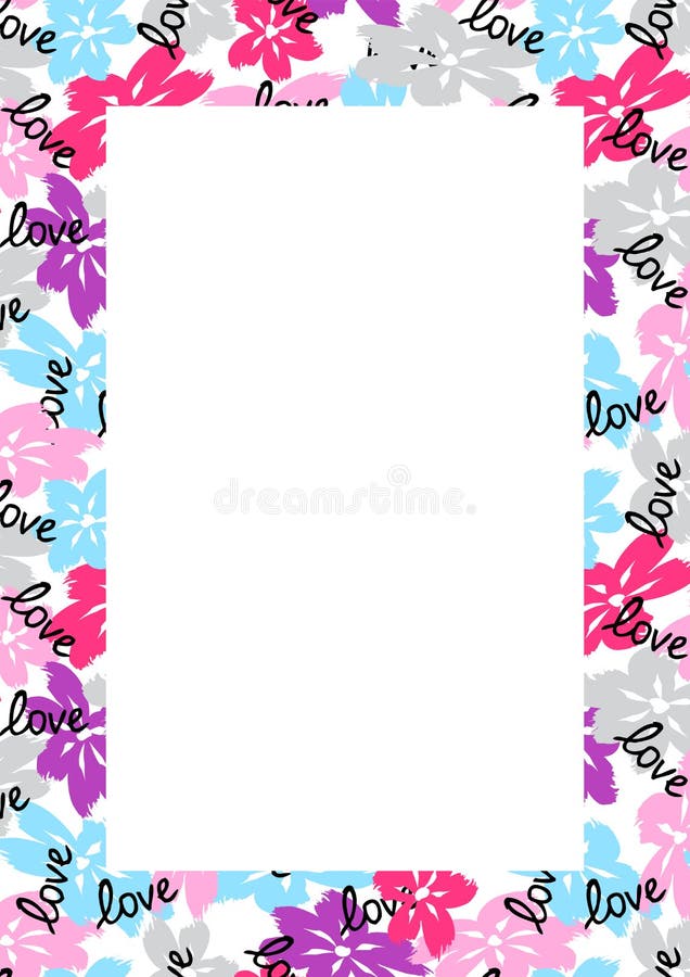 Flower Frame Border Size A4, Format A4. Floral Pattern. Cute Floral ...