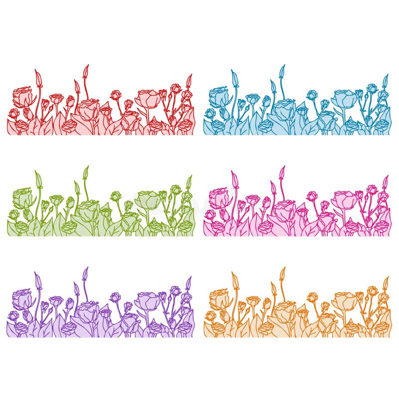 Flower Frame (bottom only). Below are Plain Roses Stock Vector ...