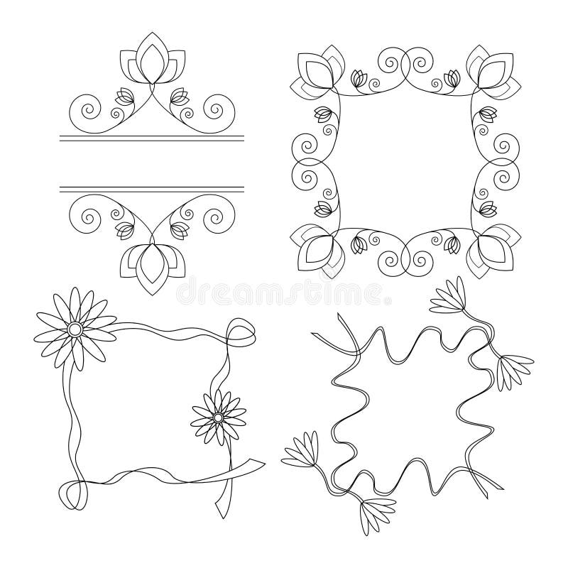 Flower frame stock vector. Illustration of spiral, floral - 67790592