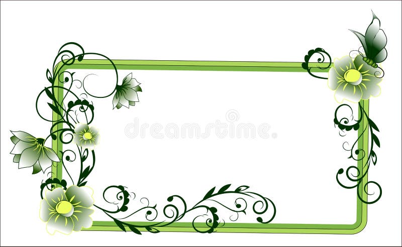 Flower frame green stock vector. Illustration of spring - 64472678