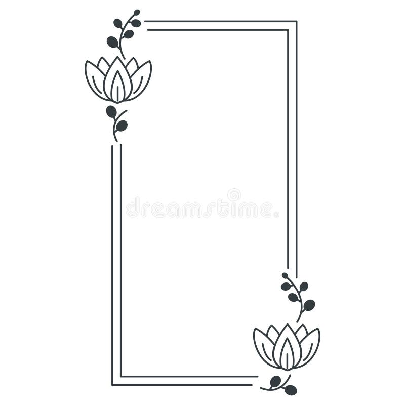 Flower Frame Simple Vector Design Template Stock Illustration ...