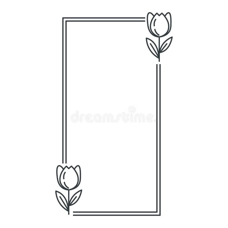 Flower Frame Simple Vector Design Template Stock Illustration ...