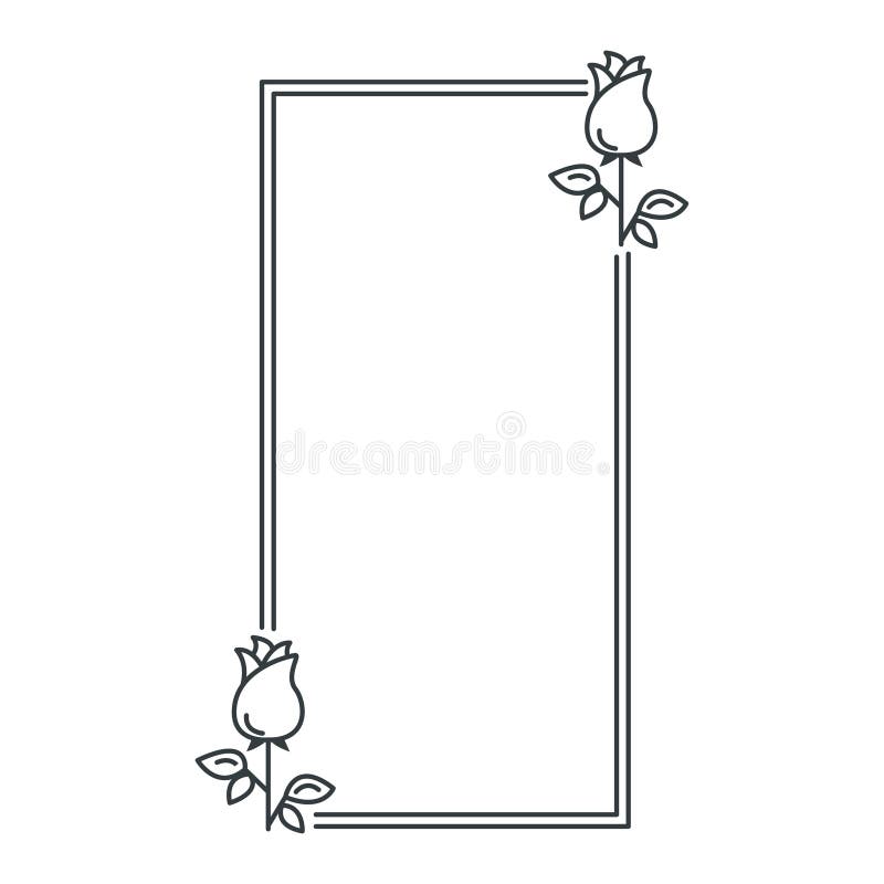 Flower Frame Simple Vector Design Template Stock Illustration ...