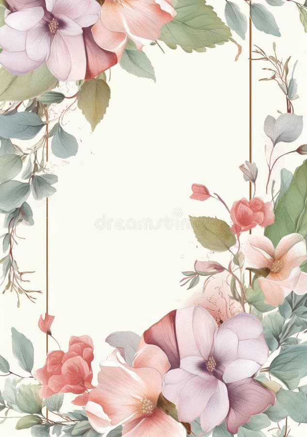 Flower Frame for Invitation Card Stock Illustration - Illustration of ...