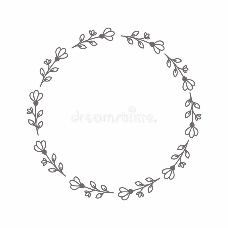 Flower frame leaf circle stock illustration. Illustration of vector ...