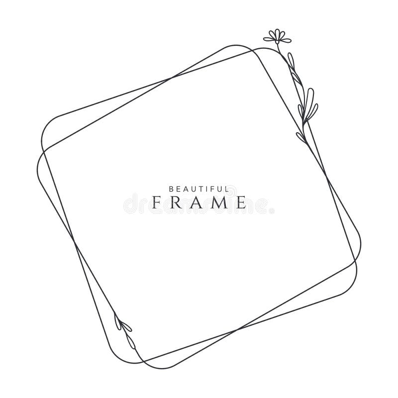 Flower Frame Logo Wedding Frame Square Geometric Invitation Card ...