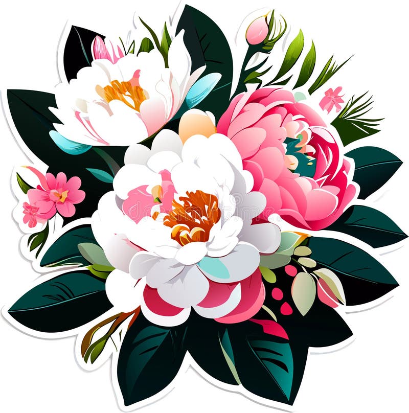 Flower Frame Made of Flowers in the Shape of a Circle Stock ...