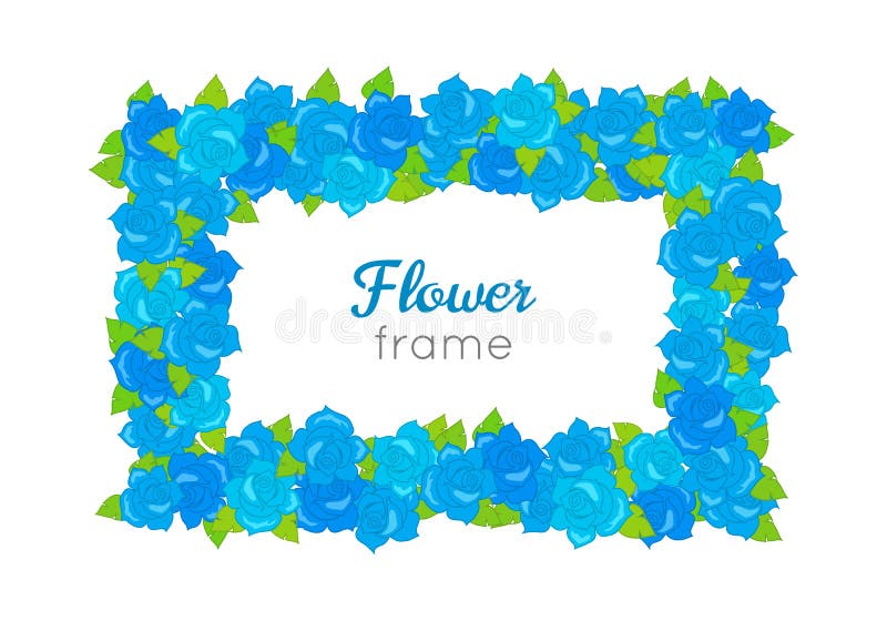 Flower Frame. Rectangular Wreath with Blossoms Stock Vector ...