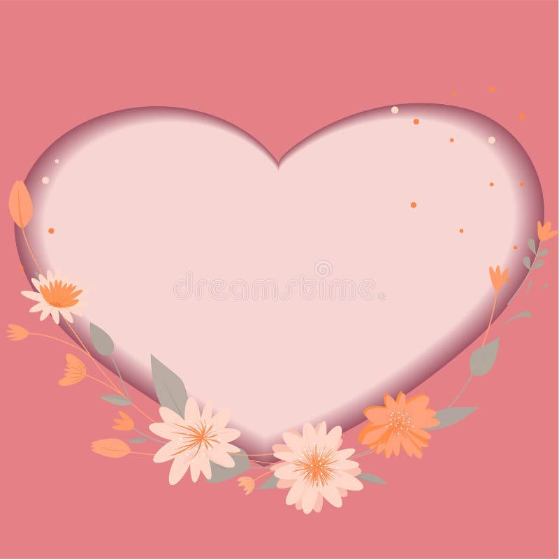 Flower Frame. Frame in the Shape of a Heart Stock Vector - Illustration ...