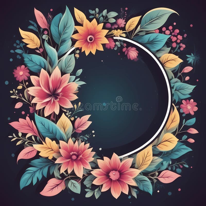 Vector Beautiful Flower Frame Stock Illustration - Illustration of ...