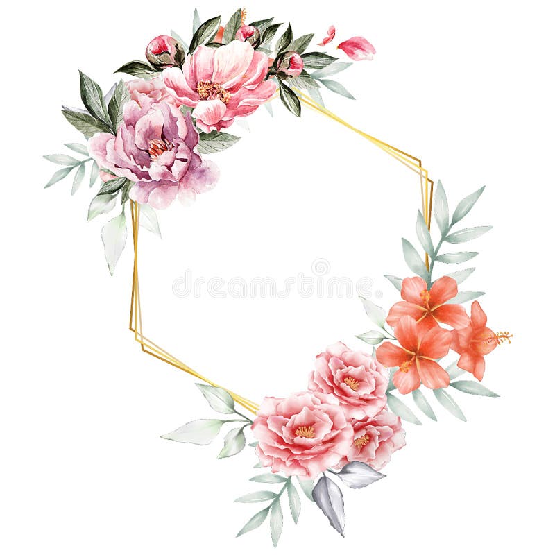 Flower Frame Vector for Logo Stock Illustration - Illustration of ...