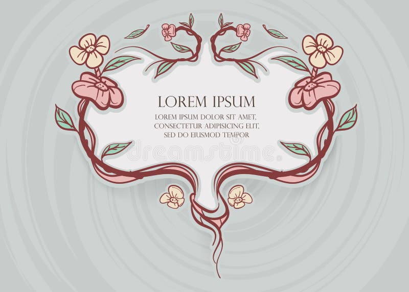 Flower Frame Vintage Style,water Style,text Background,space Stock ...