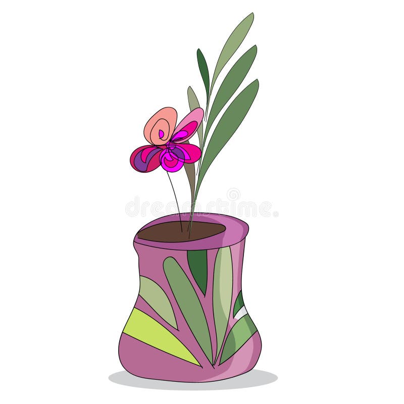 Colorful Doodle Flower Garden Single Line Stock Illustration ...