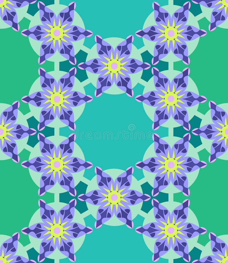 Flower Geometric Seamless Pattern Stock Illustration - Illustration of ...