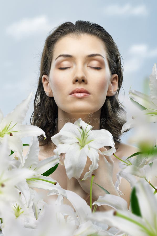 Flower girl stock image. Image of beautiful, care, close - 18521877