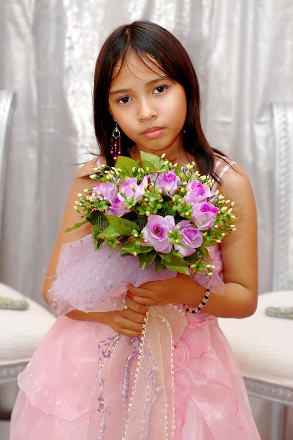 Flower girl stock photo. Image of veil, asian, wedding - 401406