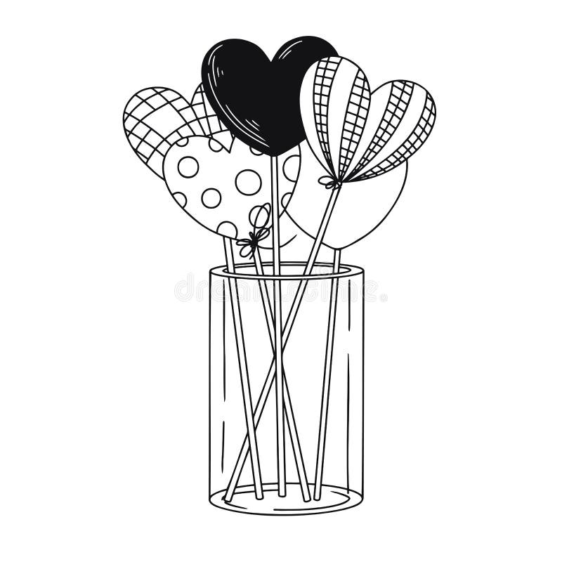 Flower in a Glass Vase with a Pendant. Vector Stock Illustration ...