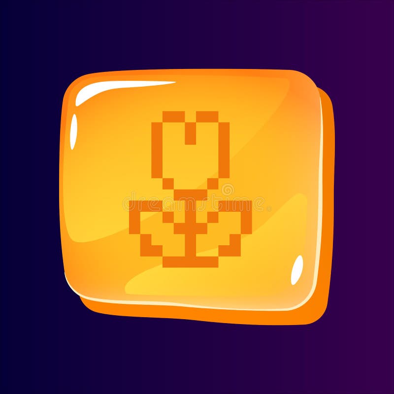Flower Glossy Ui Button with Pixelated Icon Stock Vector - Illustration ...