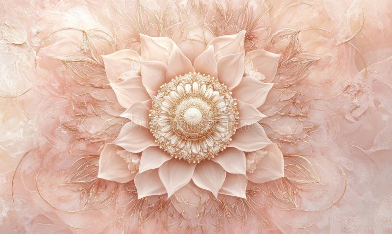 A Flower with a Gold Center is on a Pink Background Stock Image - Image ...
