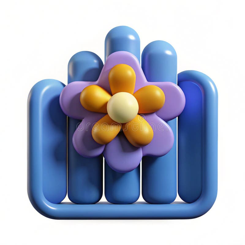 Flower Graph 3D Icon stock illustration. Illustration of creative ...