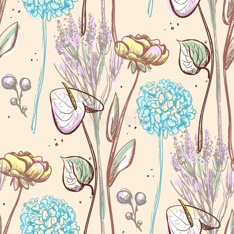 Flower Graphic Seamless Pattern Stock Vector - Illustration of ...