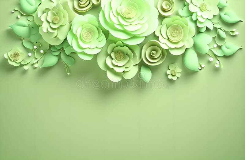 Flower Green Border Background Shadow 3d Ornament Wedding Frame Ai ...
